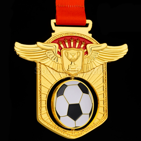 Football Hollow Rotating Medal - Corporate Gifts Singapore - Source EC